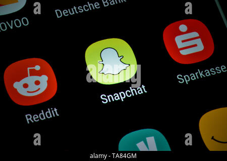 Smartphone, display, ext., Snapchat, Display, App Stock Photo - Alamy