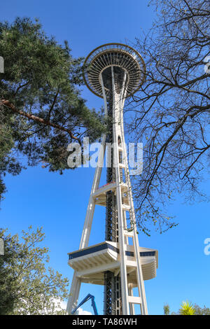 Landmark and iconic Space Needle an observation tower in Seattle ...