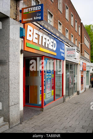 Betfred betting shop in the high street Stock Photo - Alamy