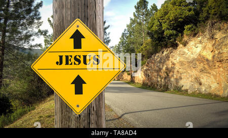 Street Sign the Direction Way to Jesus Stock Photo - Alamy