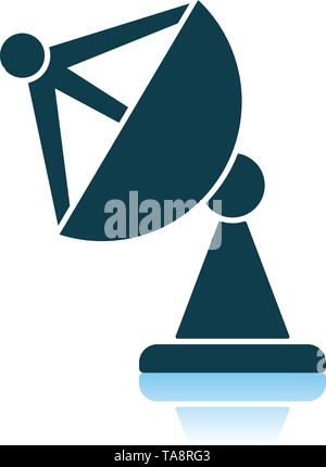 Satellite antenna icon. Shadow reflection design. Vector illustration ...