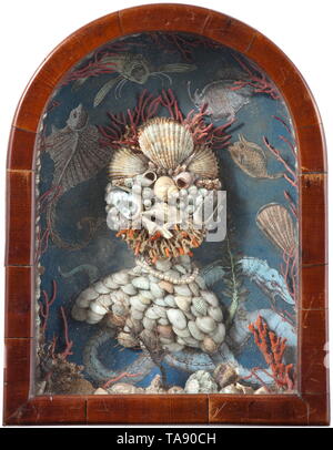 A German or English shell collage in the style of Giuseppe Arcimboldo ...
