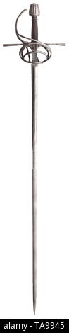 A German military rapier,circa 1600 Slender blade of flattened ...