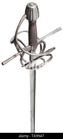 A German military rapier,circa 1600 Slender blade of flattened ...