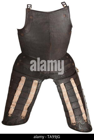 A breastplate with tassets, Brunswick, circa 1580 Distinctly ridged ...