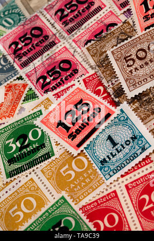 german inflation stamps from 1920 Stock Photo - Alamy