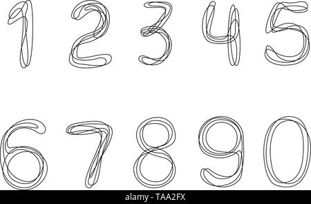 Cartoon Illustration of Numbers Set from Zero to Nine with Comic Animal ...