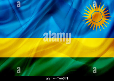 Flag of Rwanda. Rwanda flag on fabric texture. National symbol Stock ...