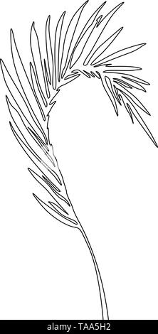 areca palm tropical leaf line icon vector illustration Stock Vector ...