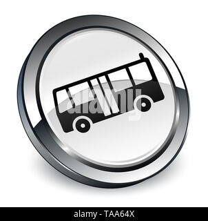 Bus icon isolated on 3d cyan blue round button abstract illustration ...