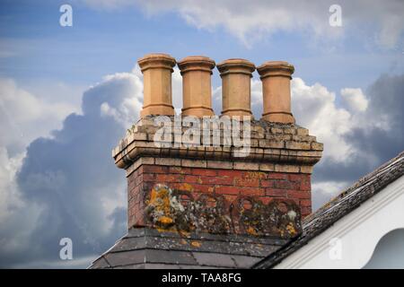 A row of chimney pots on a Victorian terraced house Stock Photo ...