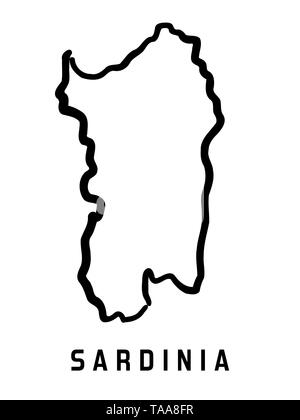 Sardinia map. Blank vector map of the Island. Borders of Sardinia for ...