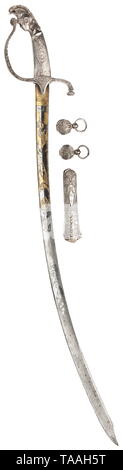 A silver-mounted deluxe sabre, Vienna, circa 1810 Slightly curved ...