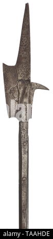 A South German or Swiss halberd, circa 1490/1500 Robust thrusting spike ...