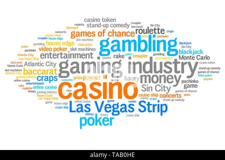 Casino gambling concepts word cloud illustration. Word collage concept ...
