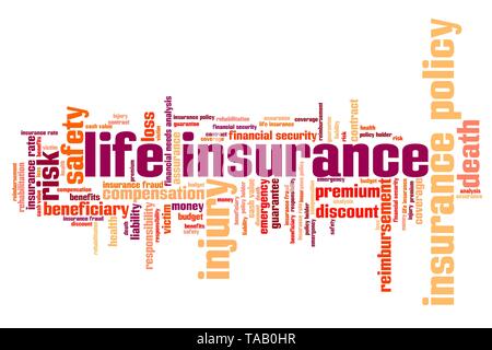 Life insurance concepts word cloud illustration. Word collage concept ...