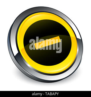 Cancel icon isolated on 3d yellow round button abstract illustration ...
