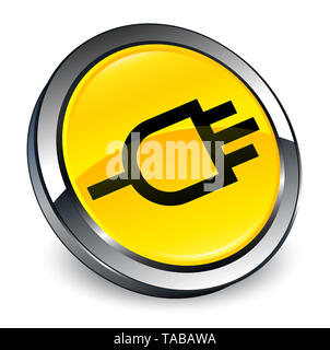 Plug Icon Isolated on Yellow Background. Electric Symbol Stock Photo ...