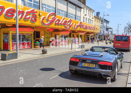 seaside town centre shops of clacton-on-sea, essex, england, uk, gb ...