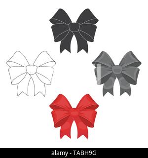 Node, ornamentals, frippery, and other icon in black style.Bow ribbon ...