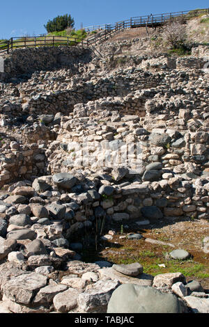Cyprus, spring, Koirokoitia neolithic site, 9,000BC, ruins Stock Photo ...