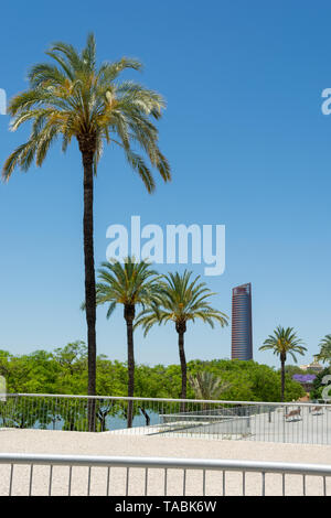 The Torre Sevilla office and hotel building in Seville, Spain on April ...