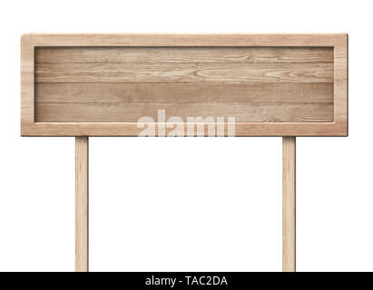 Wooden double sign made of natural wood and with dark frame hanging on ...