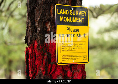 Land Survey Monument US Forest Service sign, Helena National Forest ...