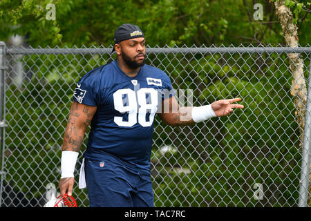 New England Patriots defensive tackle Christian Barmore (90) celebrates ...