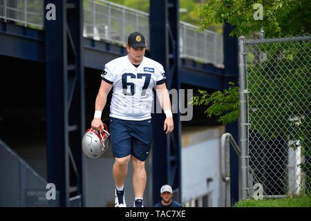 New England Patriots offensive tackle Trent Brown gestures during a ...