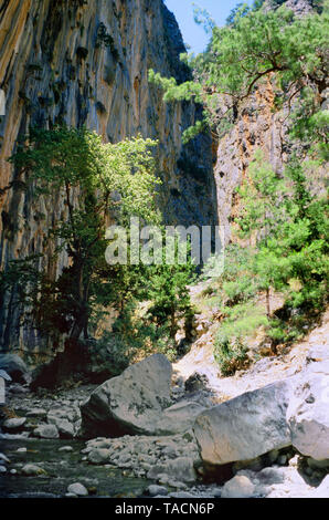 The "Iron Gates", or Portes, Samaria Gorge, Crete, Greece, circa 1979 ...