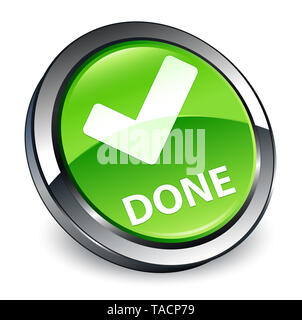 Done (validate icon) isolated on 3d red round button abstract ...