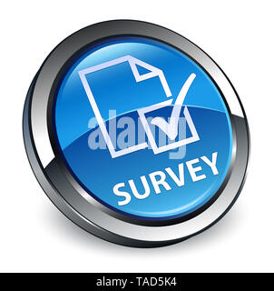 Survey isolated on 3d blue round button abstract illustration Stock ...