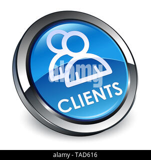 Clients (group icon) isolated on 3d brown round button abstract ...