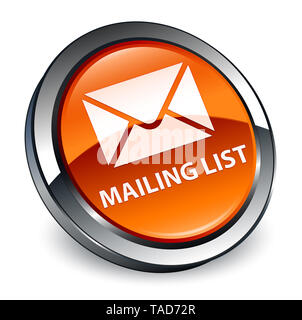 Mailing list isolated on 3d cyan blue round button abstract illustration Stock Photo - Alamy