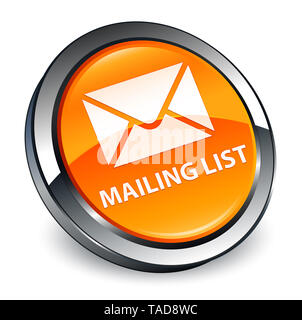 Mailing list isolated on 3d cyan blue round button abstract illustration Stock Photo - Alamy