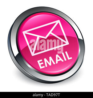 Envelope and pink email symbol. 3D render illustration isolated on ...