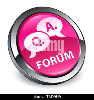 Forum (question answer bubble icon) isolated on 3d yellow round button ...