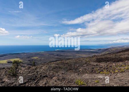 Igneous rocks at the "Chain of Craters Road" in the Volcano-National ...