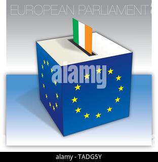 Ireland voting concept. National flag and ballot box Stock Vector Image ...