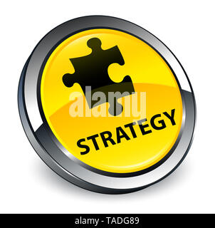 Strategy (puzzle icon) isolated on premium blue round button abstract ...