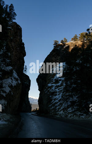 Sinclair Canyon road at Radium Hot Springs Rocky Mountains British ...