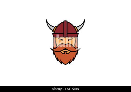 Creative Viking Head Logo Vector Design Icon Symbol Illustration Stock ...