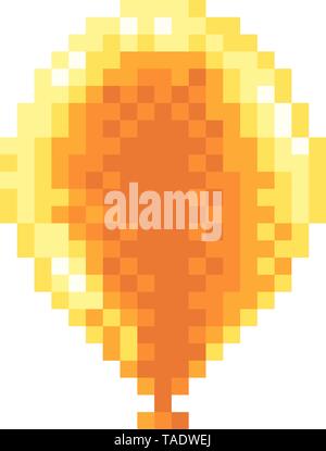 Balloon Icon 8 Bit Arcade Video Game Pixel Art Stock Vector Image & Art ...