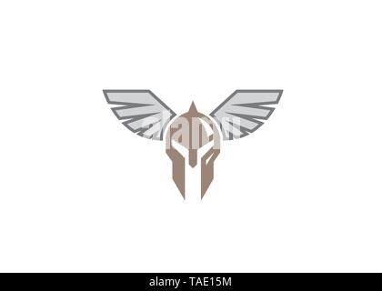 Creative Spartan Viking Helmet Wing Logo Vector Stock Vector Image ...