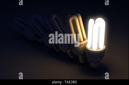 Light bulbs in a row with one being on, large group of people with a ...