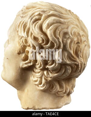 A portrait head of the comic poet Menander - a fine marble sculpture ...