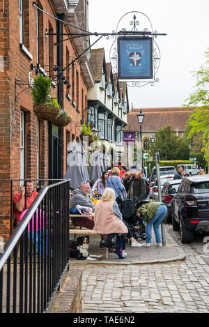 People enjoying a drink outside The George pub in Bathampton, Bath ...