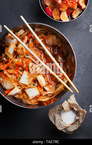 Spicy pickled cabbage with carrot and chili pepper Stock Photo - Alamy