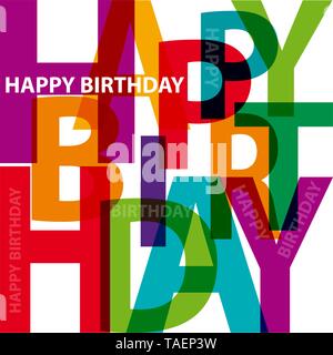 Vector happy birthday. Broken text Stock Vector Image & Art - Alamy